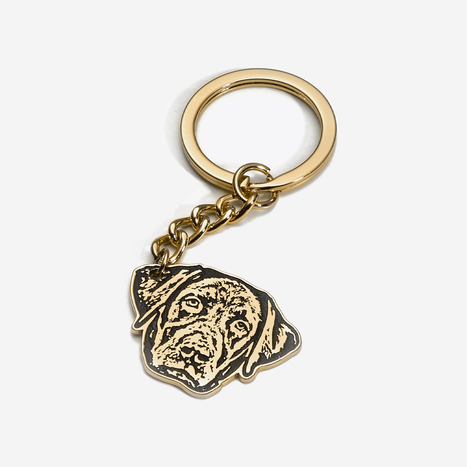 Pet Face Cutout Keychain – Custom Engraved Pet Portrait Keychain – Pup Ring